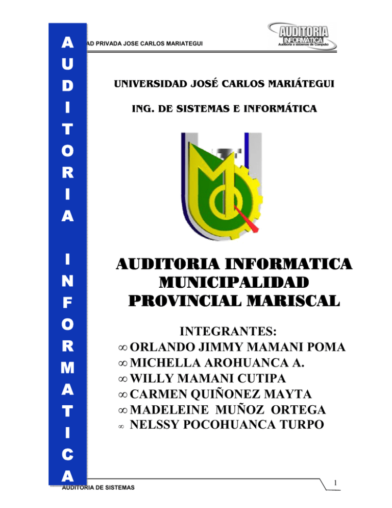 auditoria informatica - Universidad del Cauca