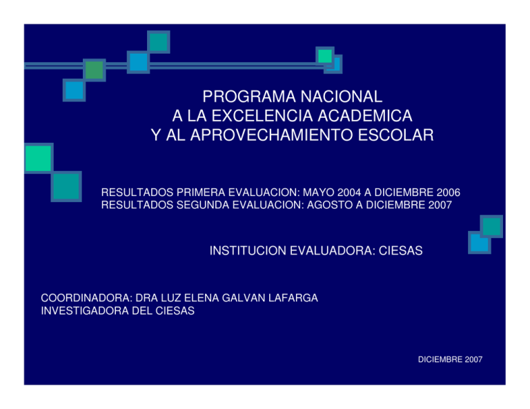 PROGRAMA NACIONAL A LA EXCELENCIA ACADEMICA Y AL