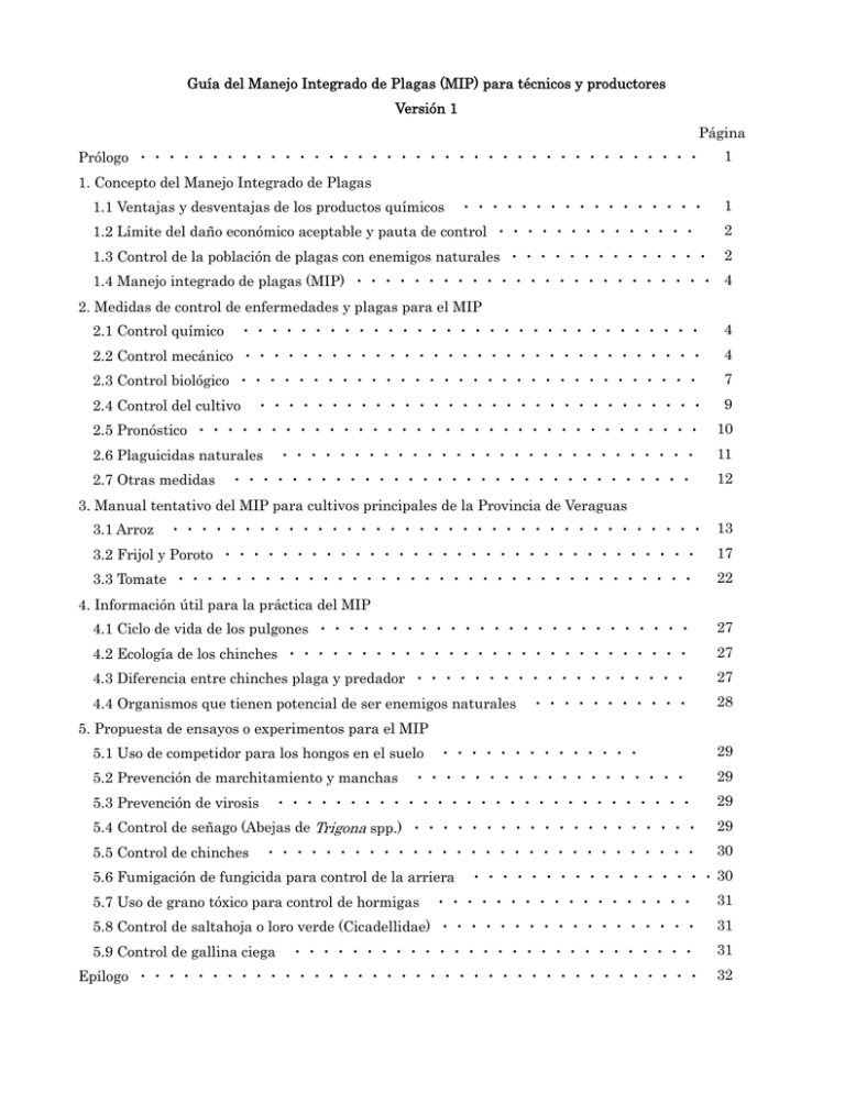 Guía Del Manejo Integrado De Plagas Mip