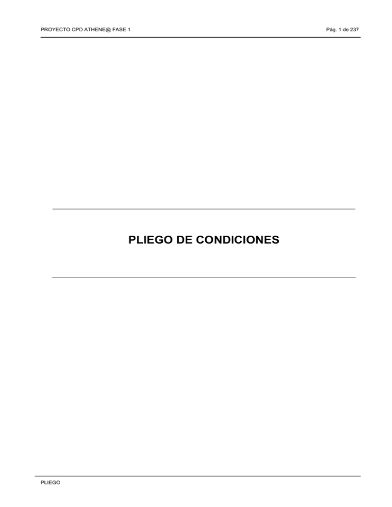 Pliego de Condiciones Técnicas