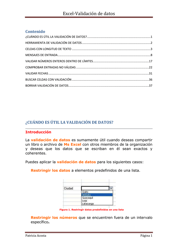 Excel-Validación de datos