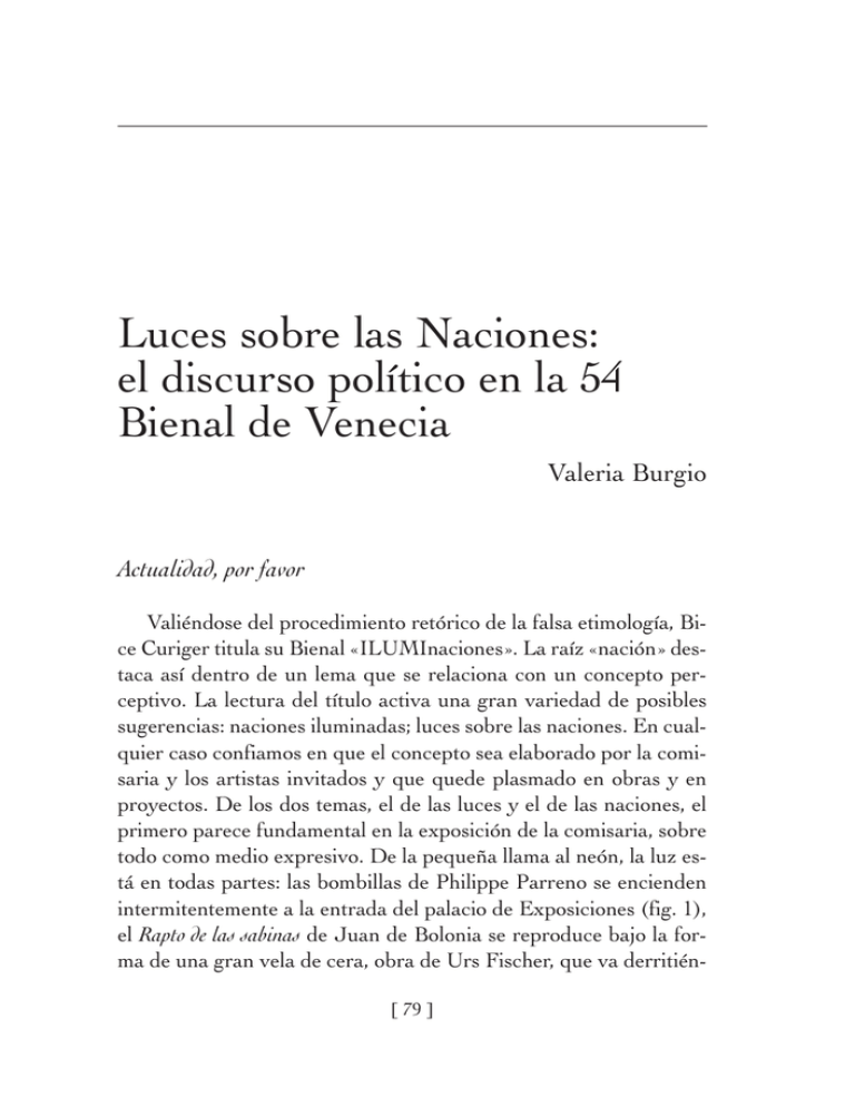 el discurso político en la 54 Bienal de Venecia