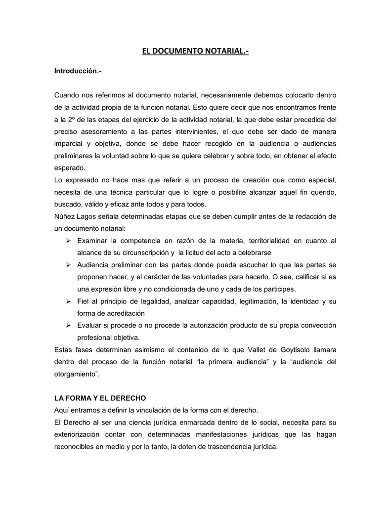 VALIDEZ DEL DOCUMENTO NOTARIAL