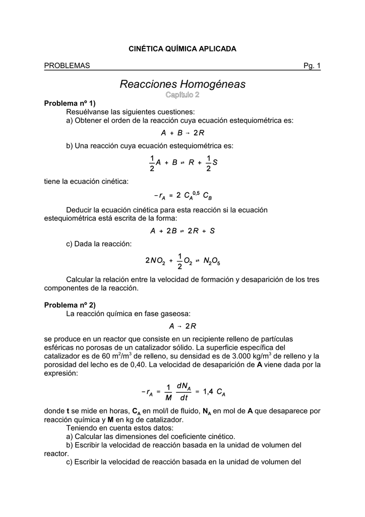 Reacciones Homogéneas