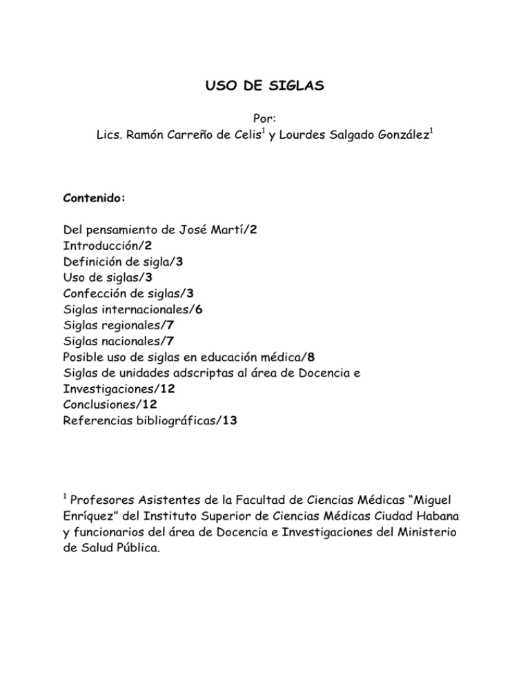 USO DE SIGLAS