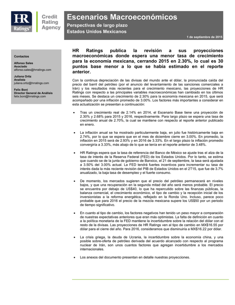 Escenarios Macroeconómicos