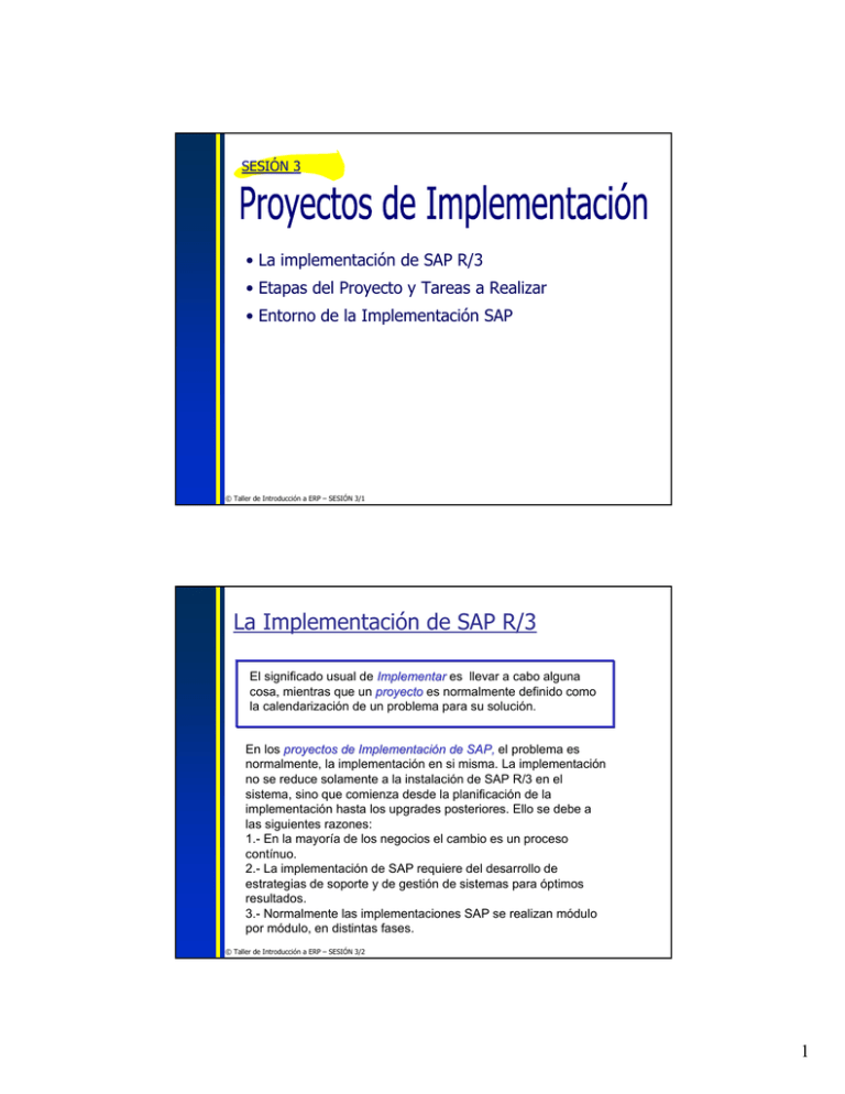 La Implementación de SAP R/3