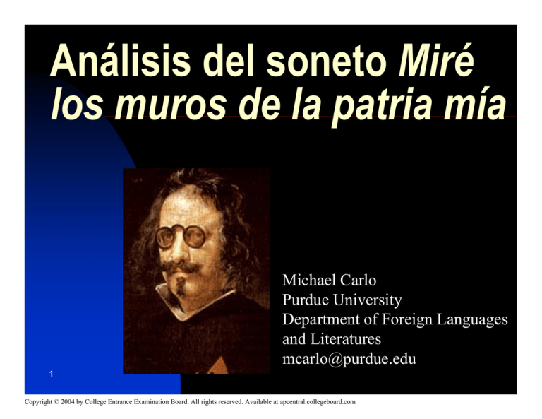 Análisis del soneto Miré los muros de la patria mía