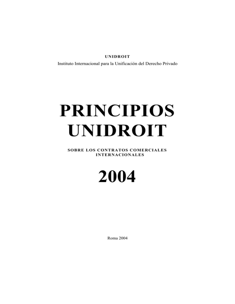 PRINCIPIOS UNIDROIT 2004