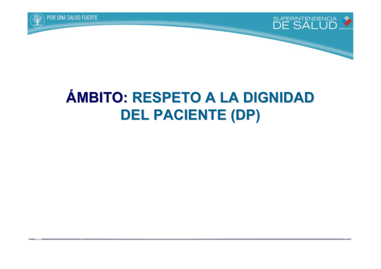 ÁMBITO: RESPETO A LA DIGNIDAD DEL PACIENTE (DP)