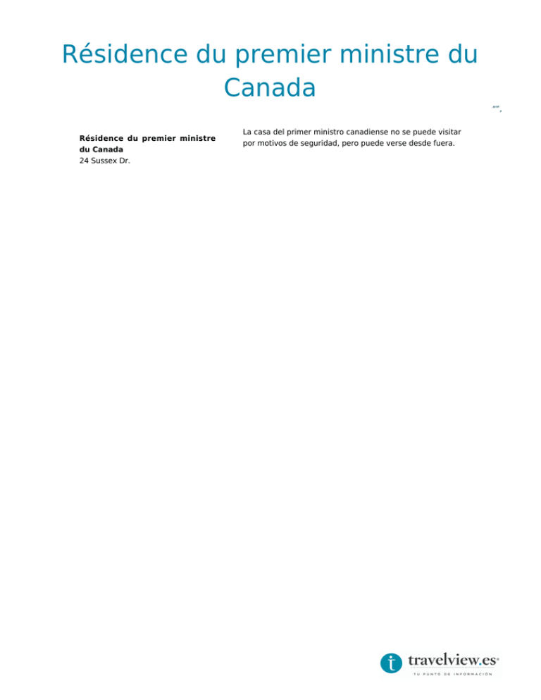 Résidence du premier ministre du Canada