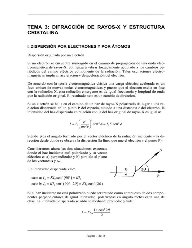 TEMA 3: DIFRACCIÓN DE RAYOS