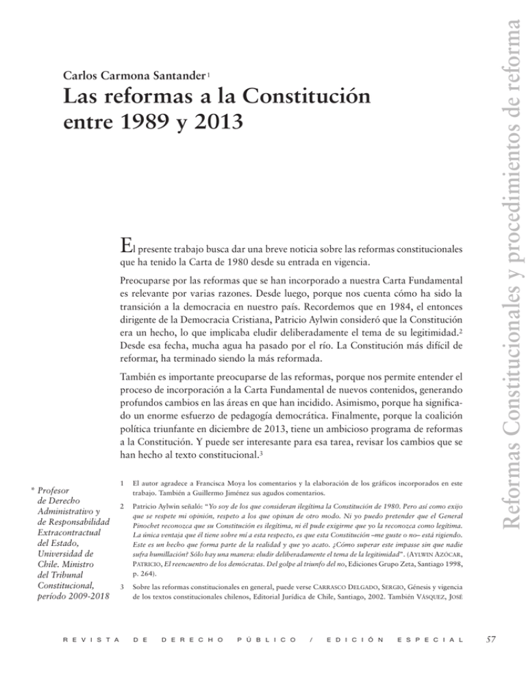 Las reformas a la Constitución entre 1989 y 2013 R eform as
