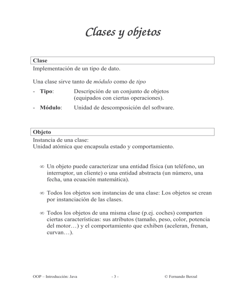 Clases y objetos - Fernando Berzal