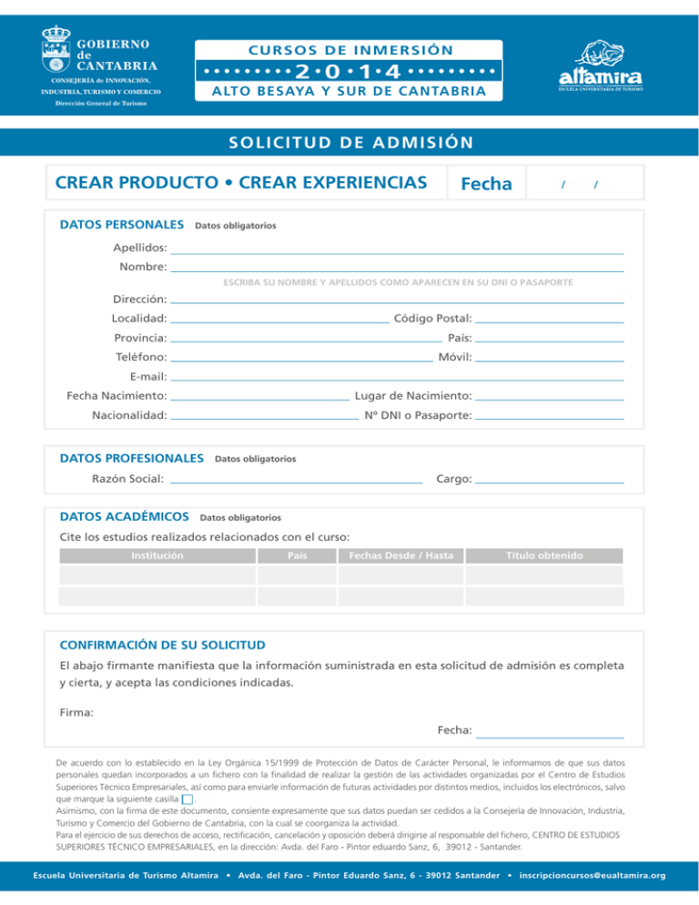 Formulario Crear Producto 2014 Turismo De Cantabria Formulario Crear Producto 2014 Turismo De Cantabria