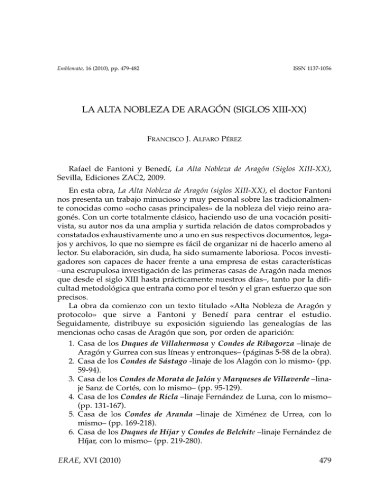 23. La alta nobleza de Aragón, por Francisco J. Alfaro Pérez