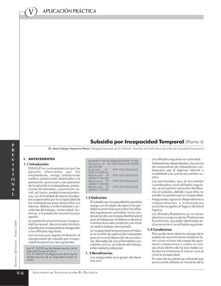 Subsidio por Incapacidad Temporal