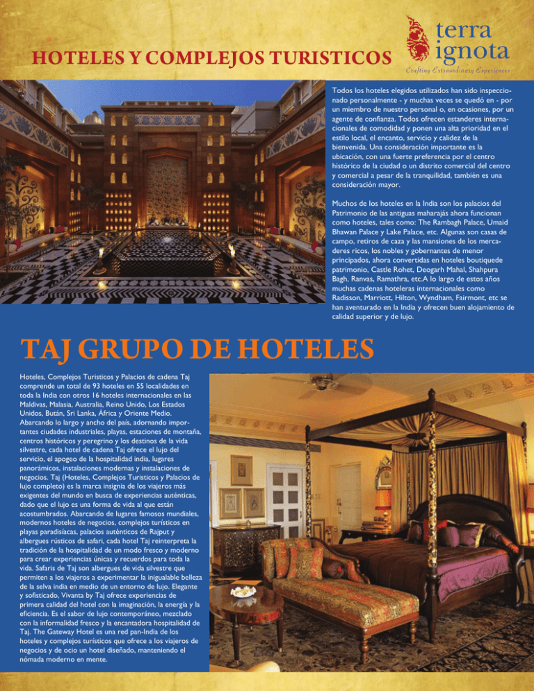 Hoteles y Complejos Turisticos