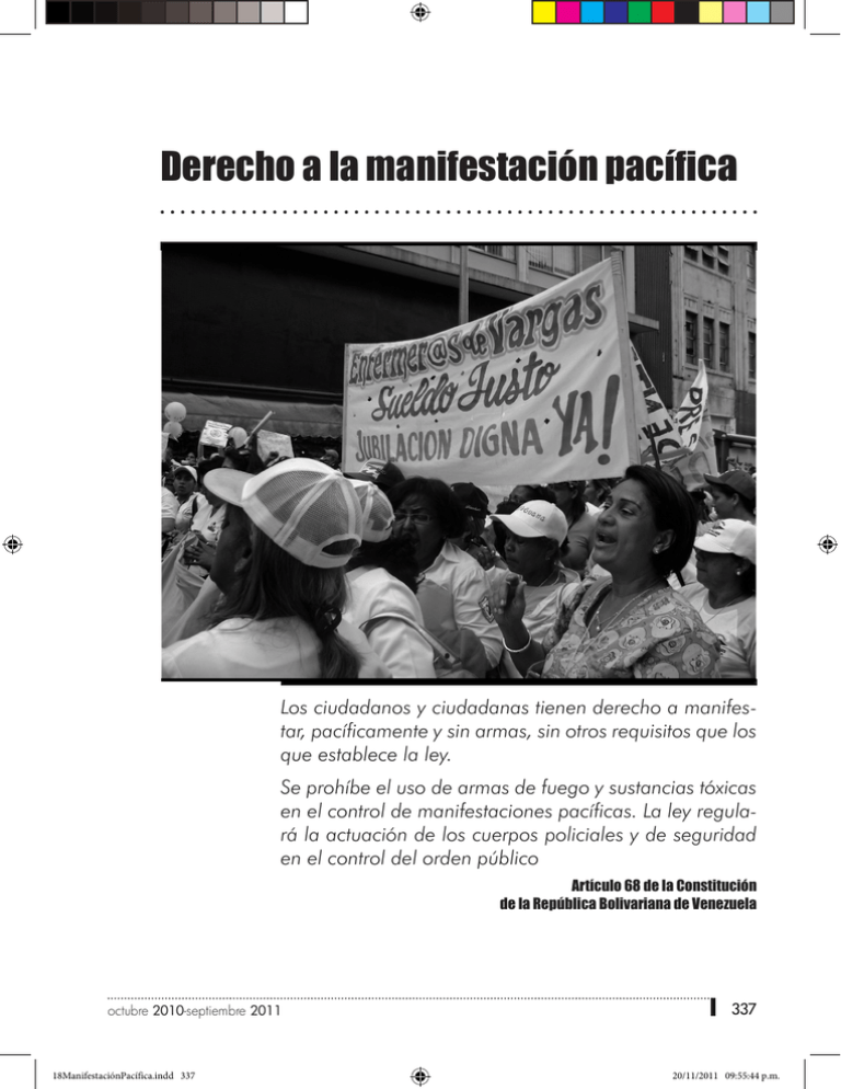 Derecho a la manifestación pacífica