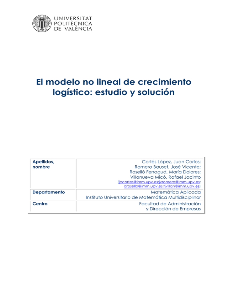 modelo logistico - RiuNet repositorio UPV