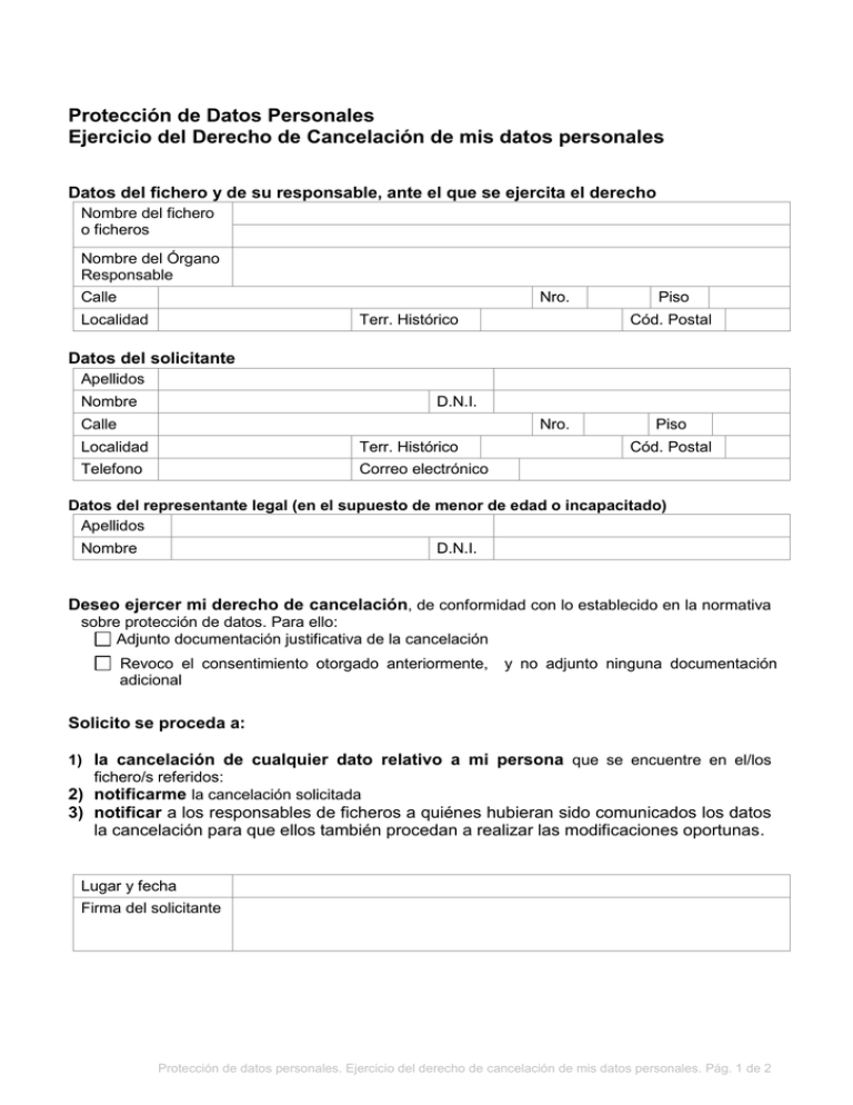 Protección de Datos Personales