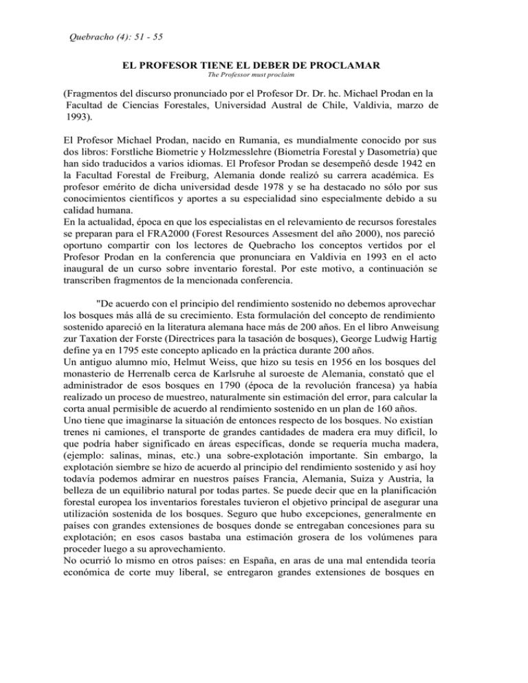 EL PROFESOR TIENE EL DEBER DE PROCLAMAR