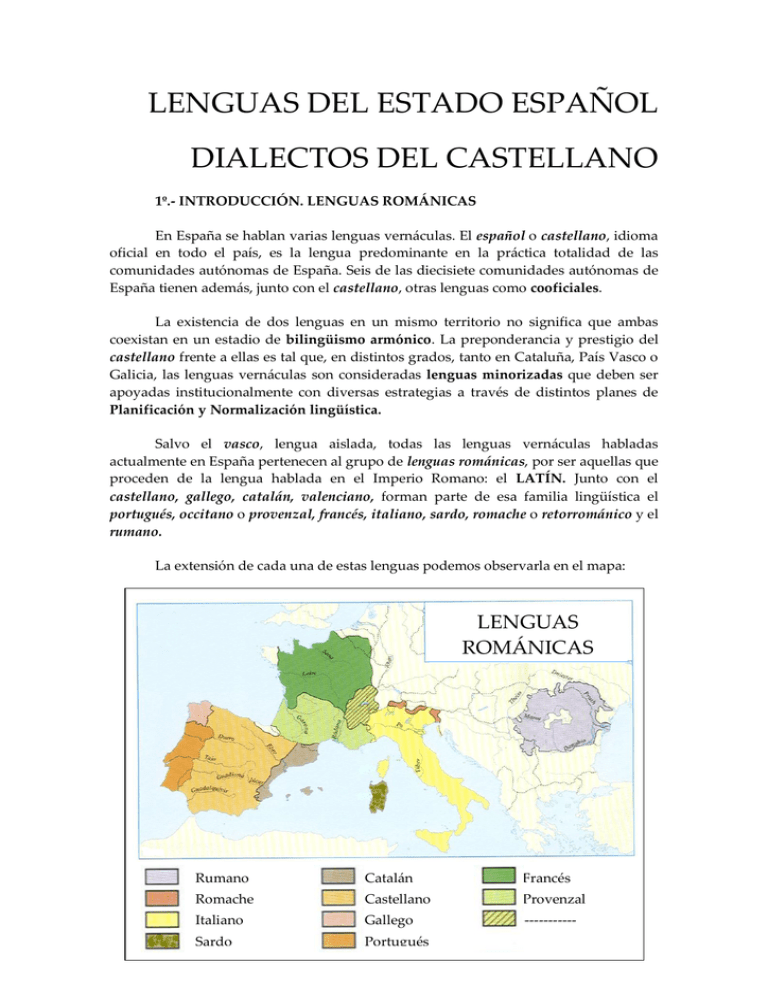 LENGUAS DEL ESTADO ESPAÑOL DIALECTOS DEL CASTELLANO