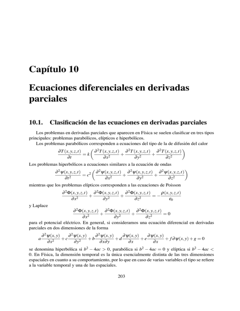 Capítulo 10 Ecuaciones diferenciales en derivadas parciales