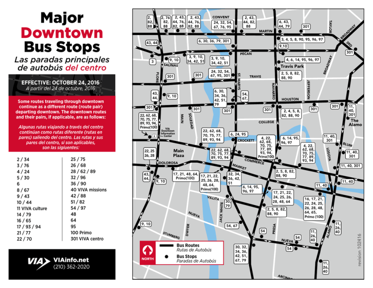 Major Downtown Bus Stops
