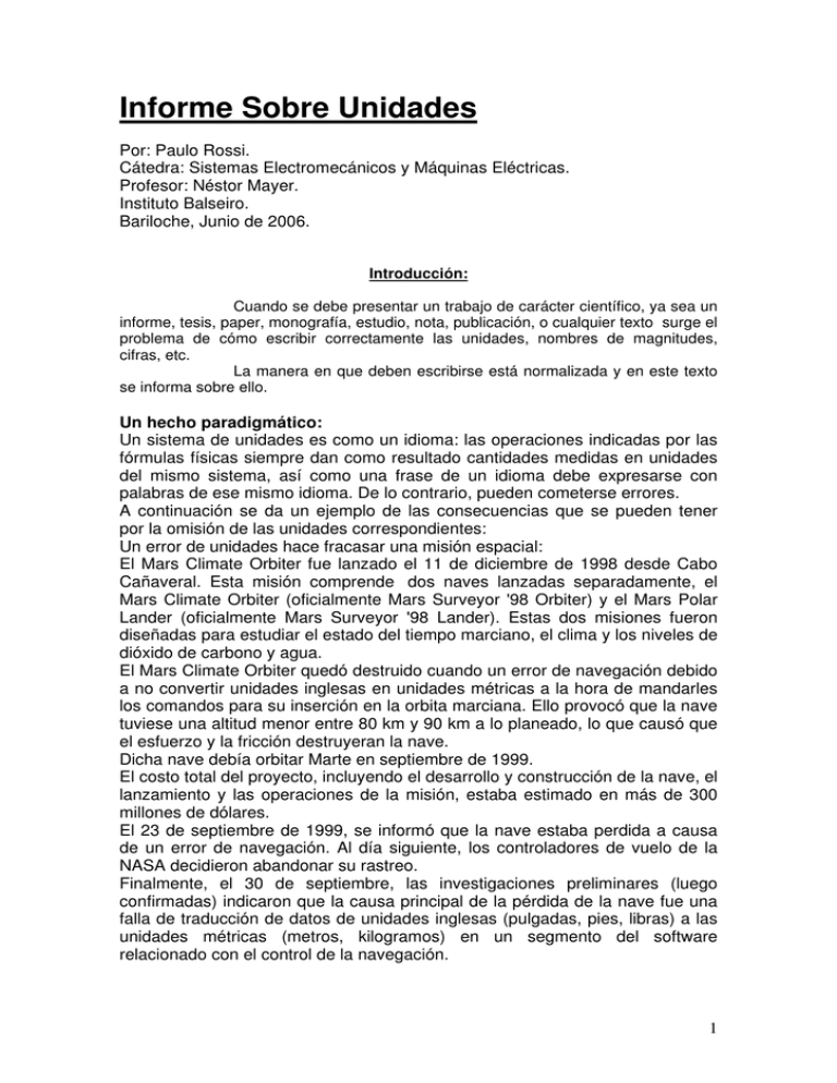 Informe Sobre Unidades