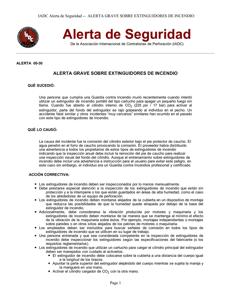 IADC Alerta de Seguridad