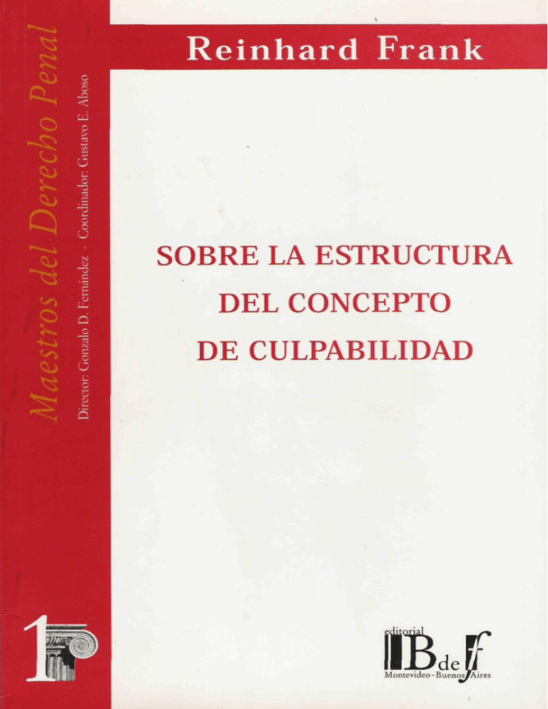 Sobre la Estructura del Concepto de Culpabilidad
