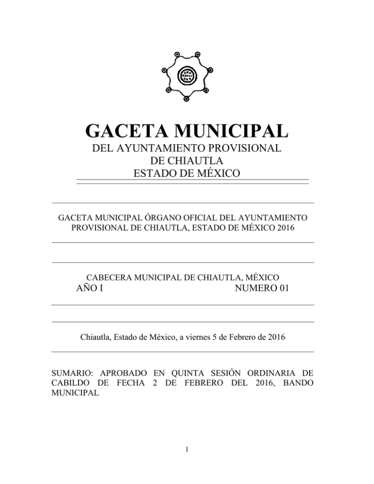 GACETA MUNICIPAL - Gobierno del Estado de México