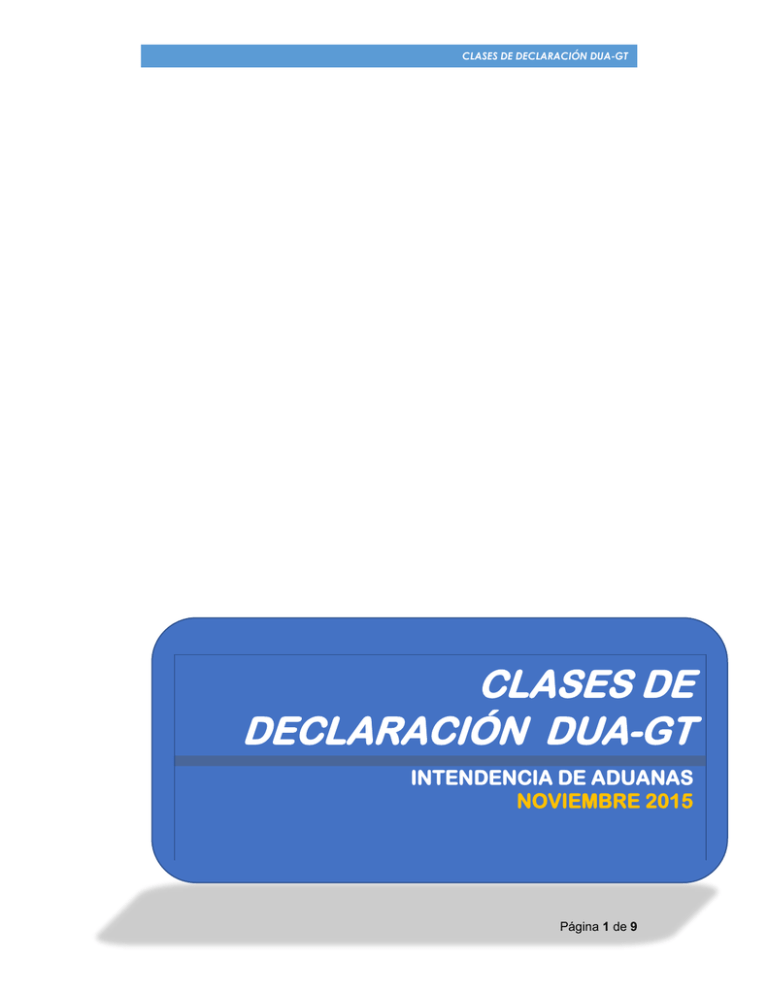 Clases de Declaración DUA-GT