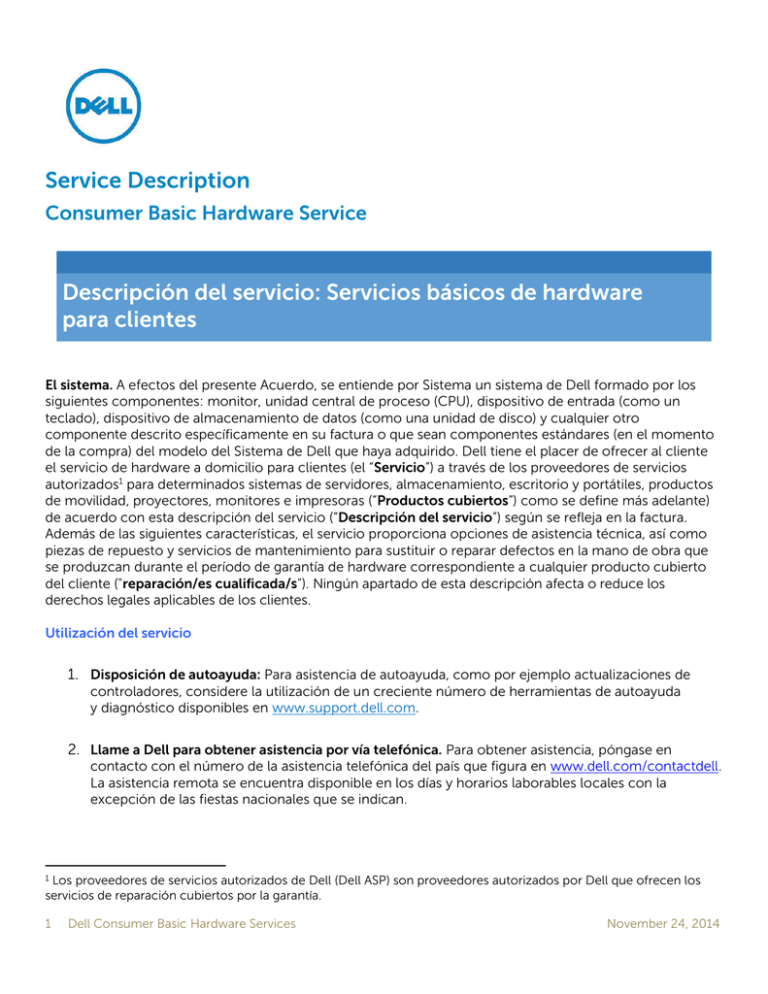 Servicios básicos de hardware para clientes