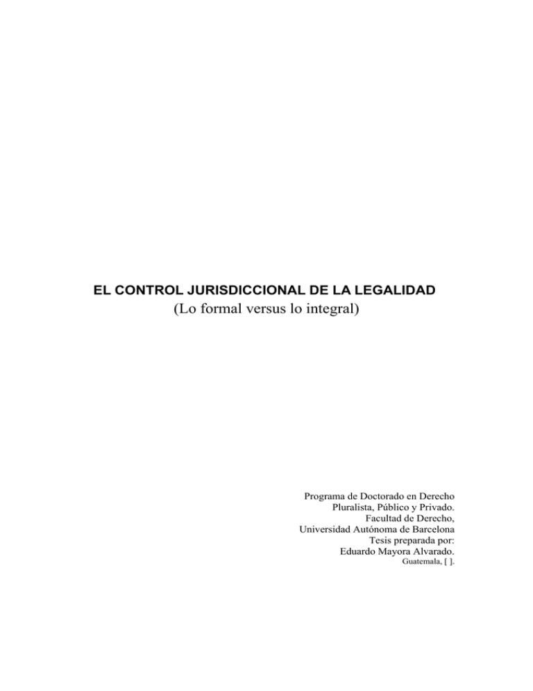 El control jurisdiccional de la legalidad