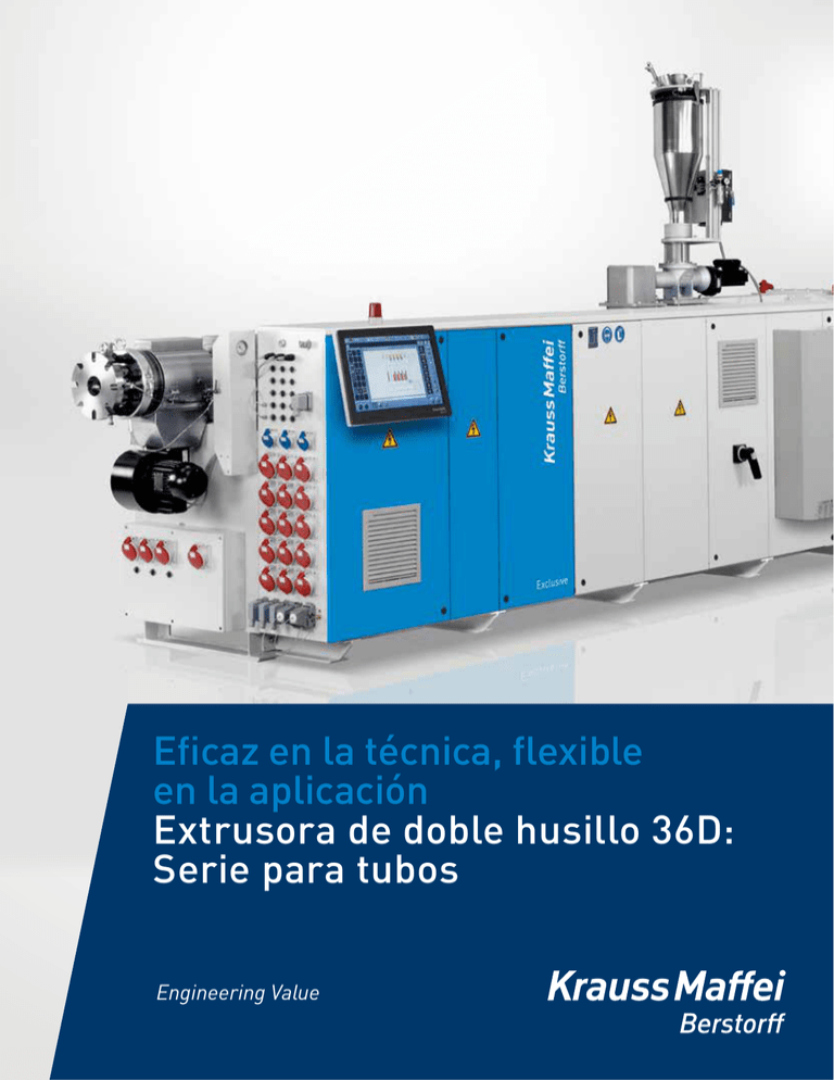 Extrusores de doble tornillo 36D para extrusión de tubos