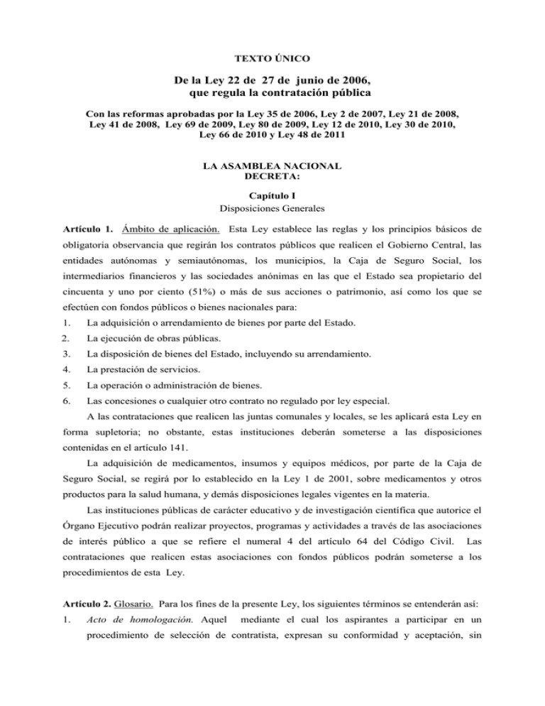 Ley 22 de 27 de junio de 2006