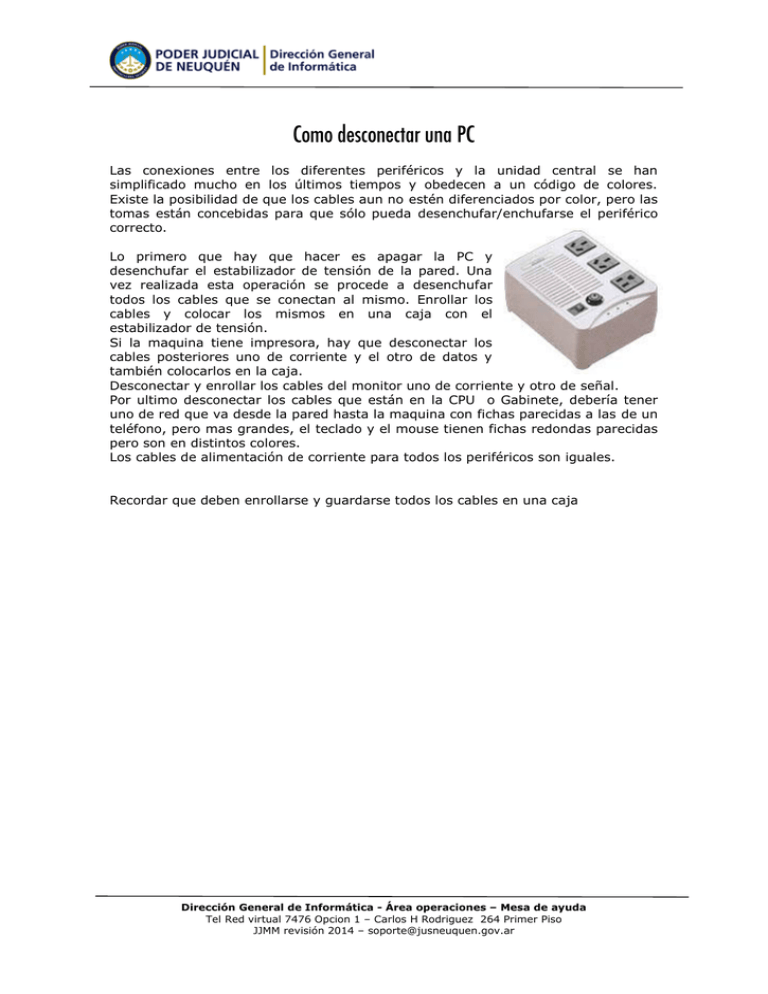 Como conectar y desconectar una pc