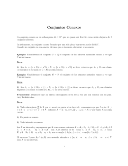 CONEXI ´ON Definición 1. Un espacio métrico X se dice no conexo