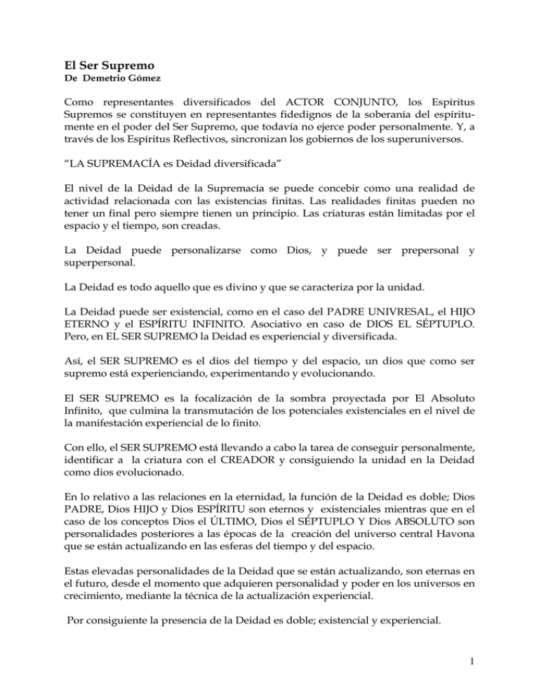 El Ser Supremo, de Demetrio Gómez