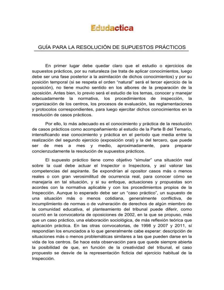 guía para la resolución de supuestos prácticos