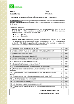 Short Geriatric Depression Scale (Spanish version for BRITE)