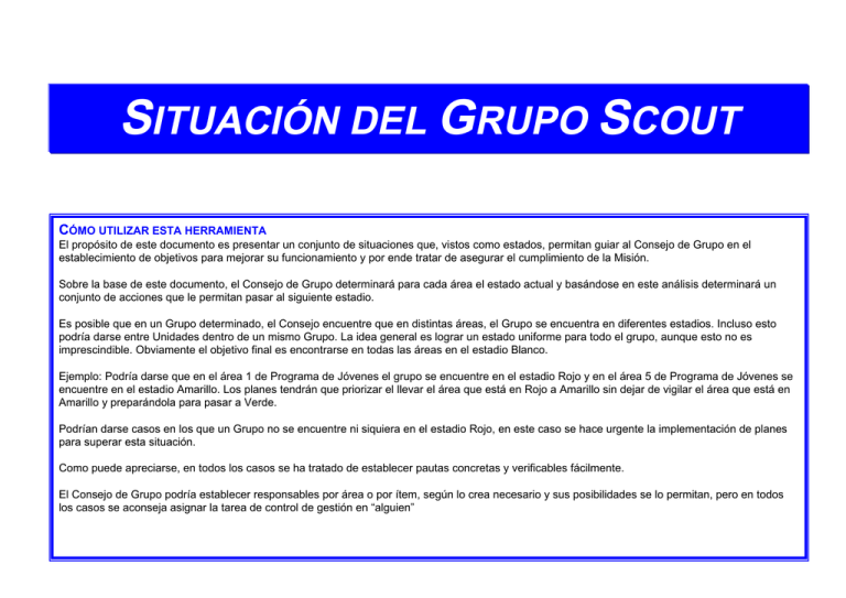 SITUACIÓN DEL GRUPO SCOUT