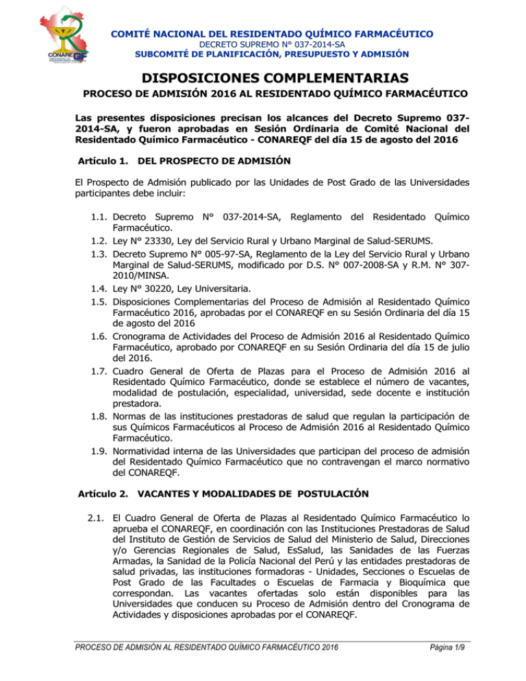 Disposiciones Complementarias