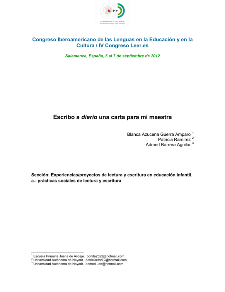 Escribo a diario una carta para mi maestra