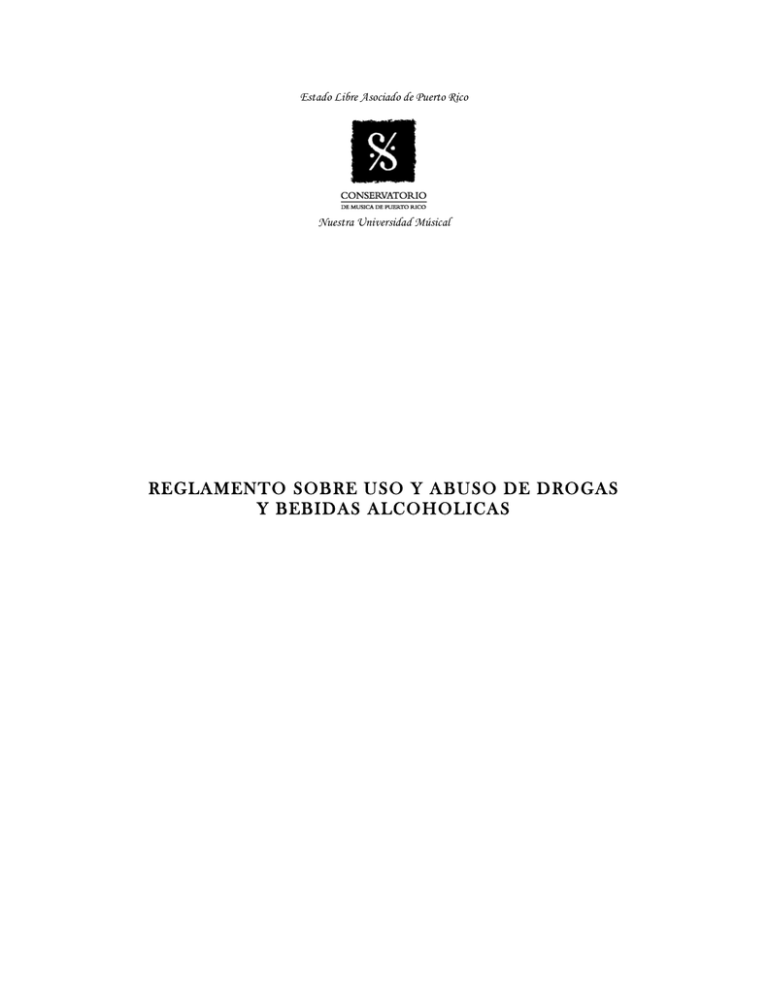 reglamento sobre uso y abuso de drogas y bebidas alcoholicas