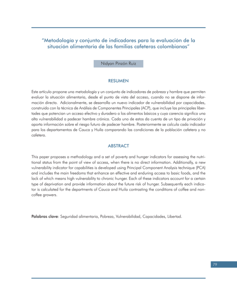 “Metodología y conjunto de indicadores para la evaluación de la