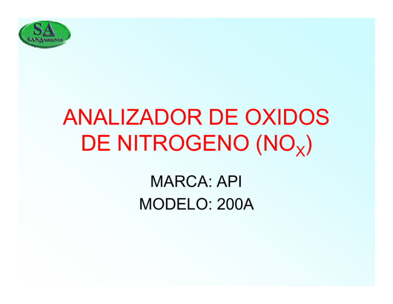analizador de oxidos de nitrogeno