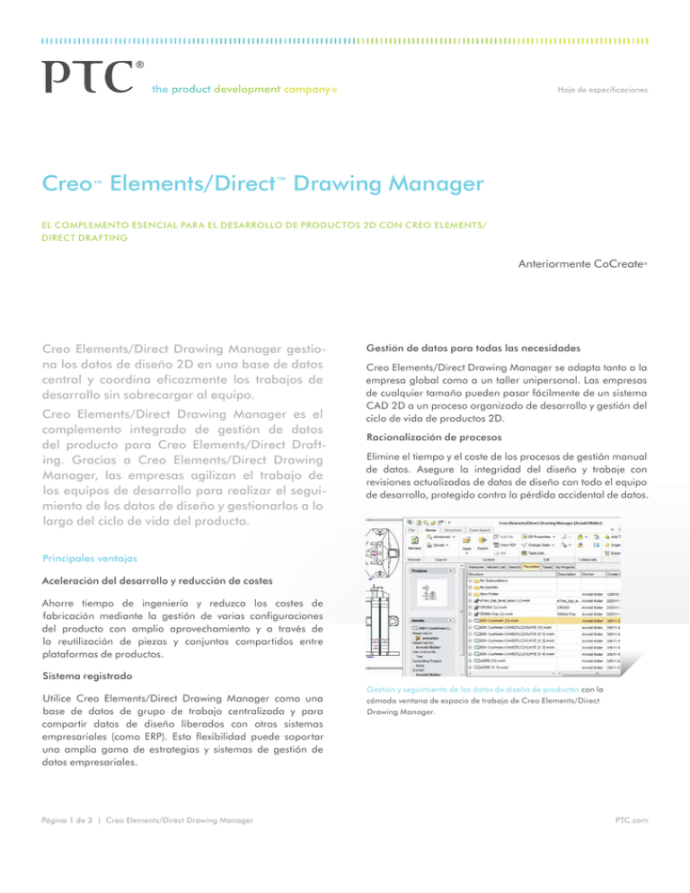 Creo™ Elements/Direct™ Drawing Manager